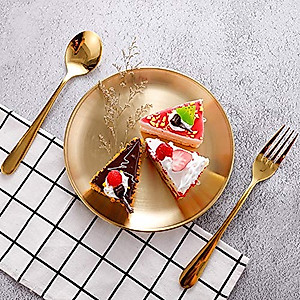 Forart Stainless Steel Serving Tray, Gold Soap Dish, Stainless Steel Bathroom Sink Vanity Trays, Cosmetics Jewelry Organizer Decorative Trays