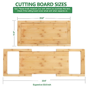 [2024 UPGRADE] Hifybaty Over The Sink Cutting Board - Expandable Cutting Board Over Sink, Bamboo Cutting Boards with Juice Groove, Kitchen Sink Cutting Board