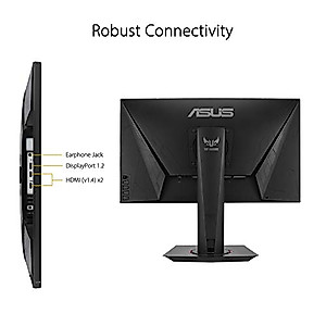 ASUS TUF Gaming VG259QR 24.5” Gaming Monitor, 1080P Full HD, 165Hz (Supports 144Hz), 1ms, Extreme Low Motion Blur, G-SYNC ready, Eye Care, DisplayPort HDMI, Shadow Boost, Height Adjustable,Black