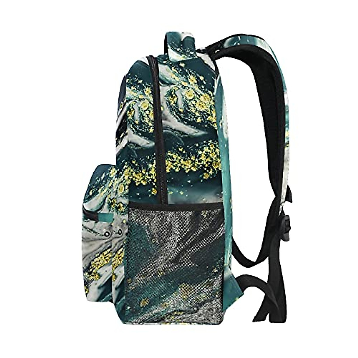xigua Lightweight Backpack Marble Ripple Green Print Daypack Travel School Bag for College Women Men