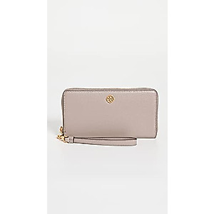 Tory Burch Women's Robinson Zip Continental Wallet, Grey Heron, One Size