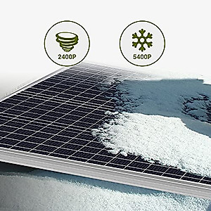 HQST 100W 12V 9BB Monocrystalline Solar Panel,Compact Size Module with Up to 23% High Efficiency,Grade A+ Cells,IP65 Waterproof for RVs,Motorhomes,Cabins,Marine,Boat,31.8 x 20.9 x 1.18 in(New Version)