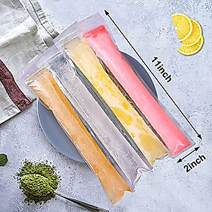 160 Disposable Ice Popsicle Mold Bags| BPA Free Freezer Tubes With Zip Seals | For Healthy Snacks, Yogurt Sticks, Juice & Fruit Smoothies, Ice Candy Pops| Comes With A Funnel (11"x2")