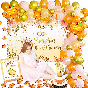 Little Pumpkin Baby Shower Decorations, Little Pumpkin Party Decorations for Rustic Fall Autumn Baby Shower Party Supplies, Halloween Thanksgiving Baby Shower Decor，A Little Pumpkin is On The Way