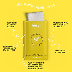 Glow Line Facial Cleansing Wipes - Moisturizing Travel Wet Wipes, Moist Towelettes Individually Wrapped w/Lavender Rose Scent - Organic Wipes & Face Wash Cloth w/Vitamin C & Hyaluronic Acid - 15 ct