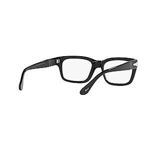 Persol PO3301V Rectangular Prescription Eyewear Frames, Black/Demo Lens, 57 mm