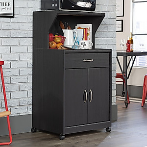 Sauder Microwave/Kitchen Cart, Raven Oak Finish