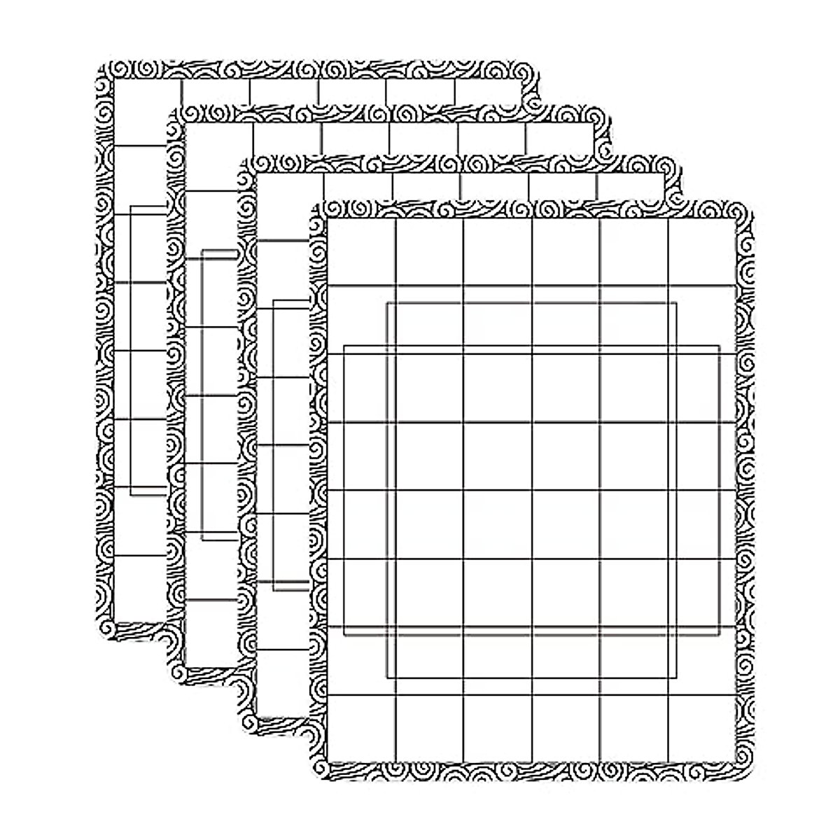 4 PCS Sticky Non-Slip Flexible Gridded Stamp Mats Grid Sheets Low Stick Mat Multi-Use Low Tack Mat,Stick and Stamp Adhesived Sheet Scrapbooking Craft Accessory