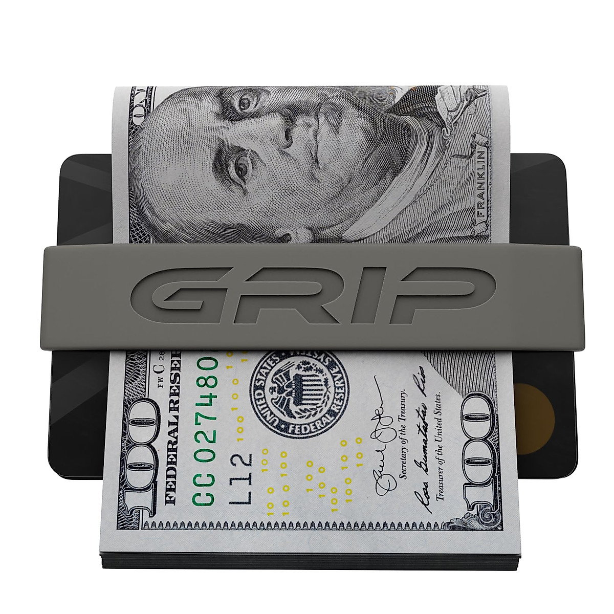 Grip Money Bands (Pack of 3) - FOGHORN GRAY - Premium Silicone Band for Cash & Cards - Slim & Durable Design
