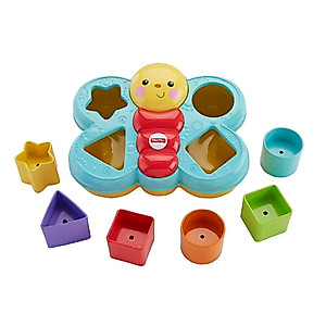 Fisher-Price Butterfly Shape Sorter, baby blocks activity toy for ages 6 months and older