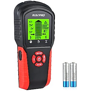 Stud Finder Wall Scanner, RISEPRO 7 in 1 Electric Multifunctional Stud Sensor Beam Finders, Wall Detector Center Finding with Large LCD Display and Audio Alarm for Wood, Studs, Metal, AC Wire