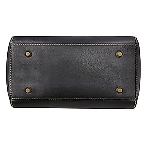 HESHE Vintage Leather Purses for Women Organizer Top Handle Tote Bags Shoulder Bag Laides Handbags(Grey)