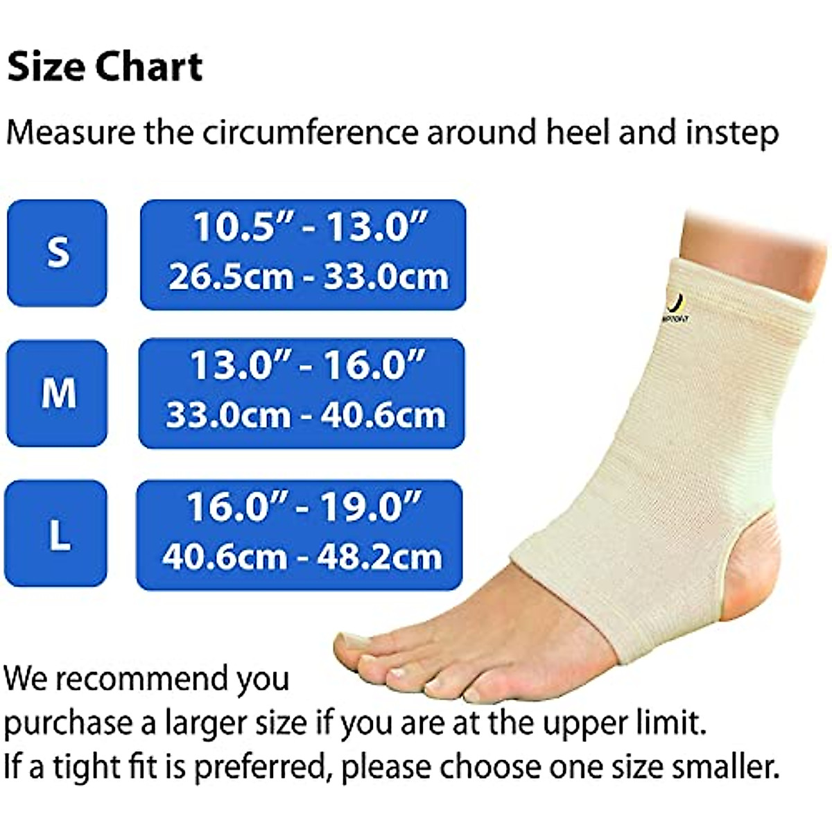UptoFit Copper Ankle Compression Sleeve for Women Lightweight Breathable Brace for Foot and Ankle Support in Plantar Fasciitis, Achilles Tendon & Tendonitis (Medium - 1 Piece)