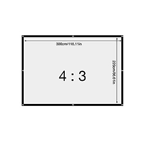 BBSJ Projection Screen 150 Inch 4:3 Portable Folding Movie Screen Crease-Resist Indoor Outdoor Projector Screen for Home Theatre