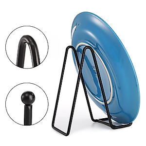 Hedume 8 Pack Iron Display Stand, 6 Inch Black Metal Easel Plate Display Photo Holder Stand, Picture Frame Holder Stand for Decorative Plate, Book, Photo Easel