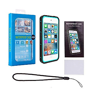 iPod 5 iPod 6 iPod 7 Waterproof Case, Re-Sport Shockproof Dirtproof Snowproof Full-Body Protective Case Cover Built-in Screen Protector Compatible iPod Touch 5th/6th/7th (Blue)