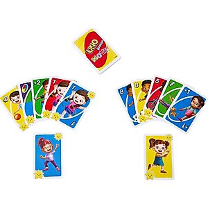 Mattel Games ​UNO Junior Move! Card Game for Kids with Active Play, Simple Rules, 3 Levels of Play and Matching
