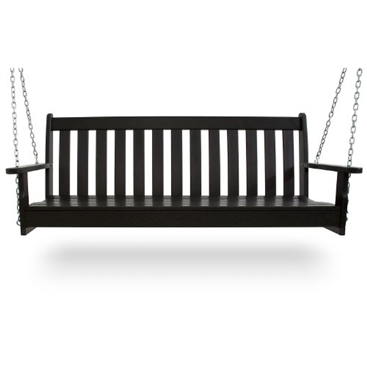 POLYWOOD GNS60BL Vineyard 60" Outdoor Swing, Black