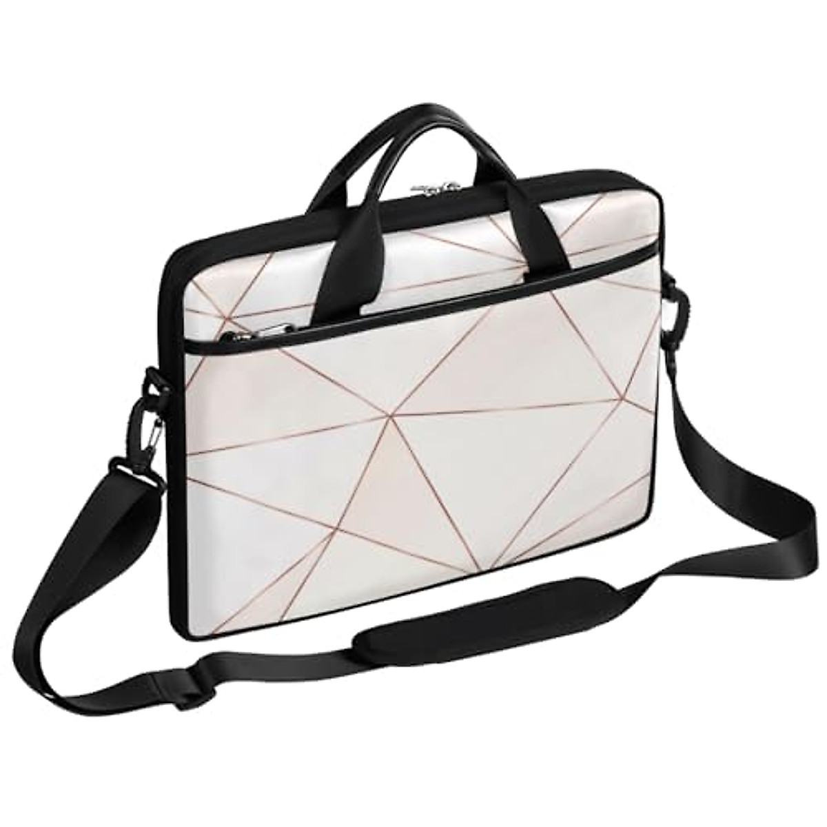 Geometric Brick Laptop Computer Bag Waterproof Shoulder Messenger Bag 13-15 inch Durable Laptop Tote Bag with Shoulder Strap Handle Lightweight Crossbody Briefcase
