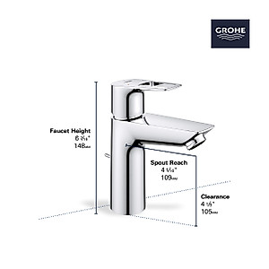 GROHE 23963001 Bauloop, Single Hole Single-Handle M-Size Bathroom Faucet 1.2 GPM, Chrome