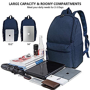 OMOUBOI 14 Inch Backpack for Women Travel Backpack College Backpack Men Backpack Waterproof Backpack for Travel,Work, Business - Blue…