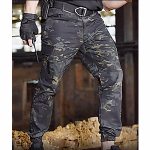 MEGE KNIGHT Men's Outdoor Hiking Pants, Tactical Pants Lightweight Casual Work Ripstop Cargo Pants for Men with Pockets UCP