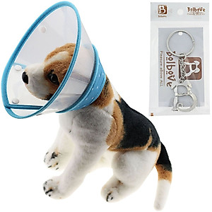 Pet Plastic Clear Cone Recovery E-Collar with Dots Design Soft Edge for Small Dogs & Cats (Small, Blue)