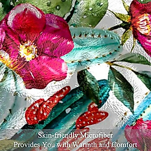 VBFOFBV Bedding Fleece Blanket, Decorative for Bedroom Sofa Floor, Mexican Style Cactus Flower
