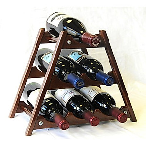 sfDisplay.com, Factory Direct Display Cases Wine Rack Wood -6 Bottles Hardwood Stand -Black