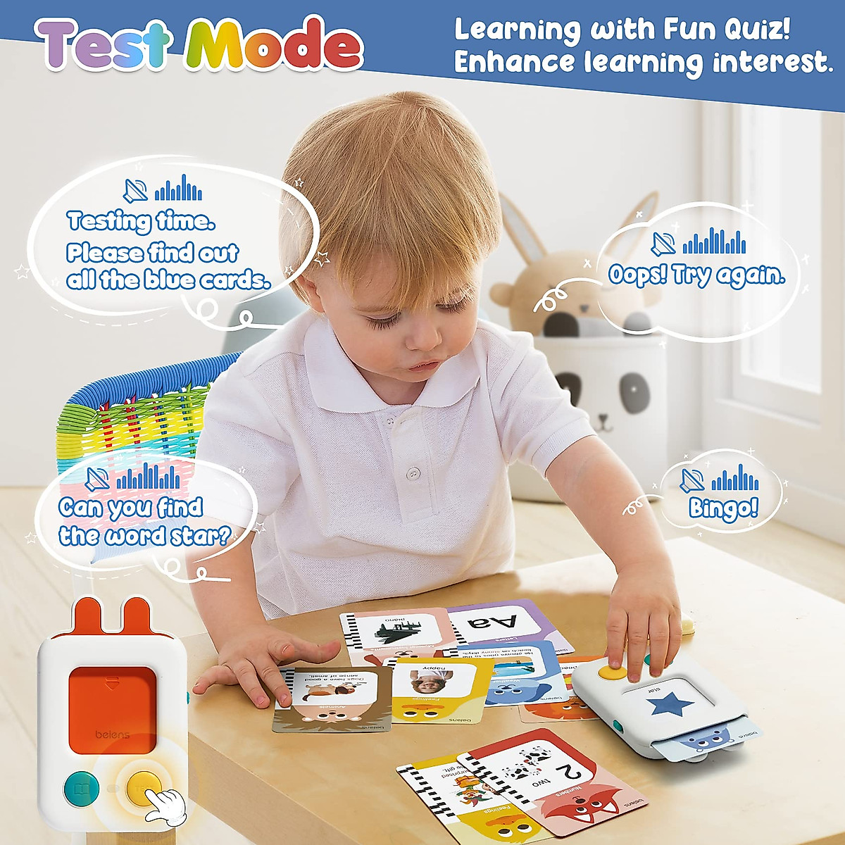 beiens Toddler Toys - Talking Flash Cards for Toddlers 2 3 4 5 6 Year Old with 240 Sight Words - Speech Therapy Autism Sensory Toys for Autistic Children - ABC Learning Educational Montessori Toys