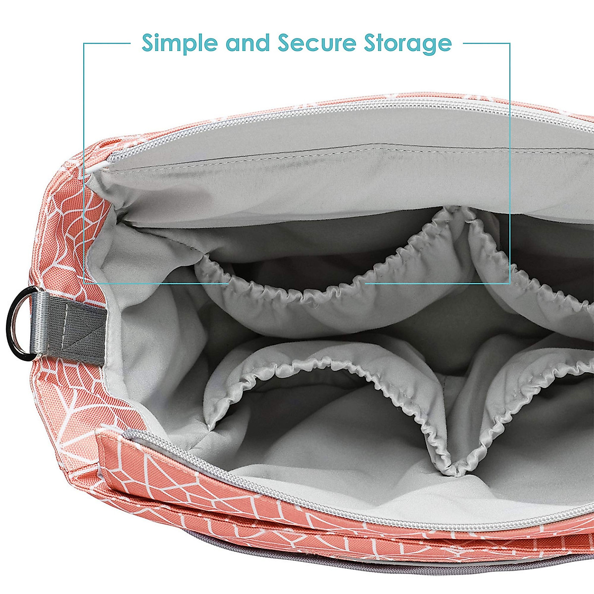 JJ Cole - Backpack, Gender Neutral Large Capacity Diaper Bag, Multifunctional, Stylish, with Stroller Clips and Changing Pad, Coral Tile