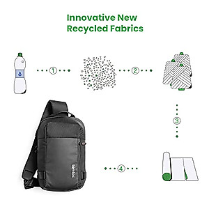 tomtoc Compact EDC Sling Bag, Minimalist Chest Shoulder Backpack Crossbody Bag for Nintendo Switch OLED, 11-inch iPad Pro with Keyboard, Water-resistant Lightweight Daypack for Travel, Work, Sport, 7L