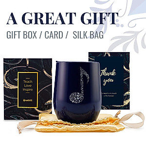 Onebttl Teacher Appreciation Gifts 12oz Wine Tumbler with Lid for Christmas, Appreciation Day, End of Term from Student - Music, Piano Teacher