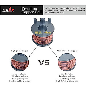 LLH2K Starter Solenoid Relay for Yamaha ATV YFM 350 400 450 660 Raptor Grizzly- Raptor Grizzly Kodiak Wolverine Big Bear- for Yamaha 2002 2003 2004 2005 2006 2007 2008 High Heat