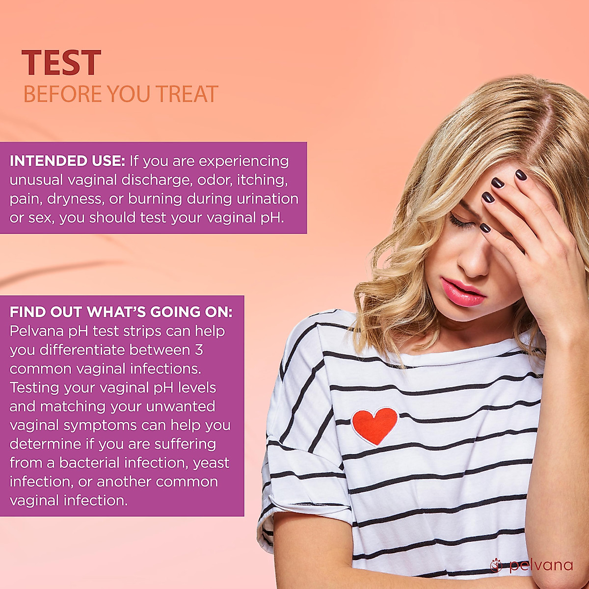 Pelvana Vaginal pH Balance Test Strips for Women 50 Strips FSA/HSA Eligible Vaginal Infection Test Kit Can Help Differentiate Bacterial Vaginosis (BV) and Yeast Infections