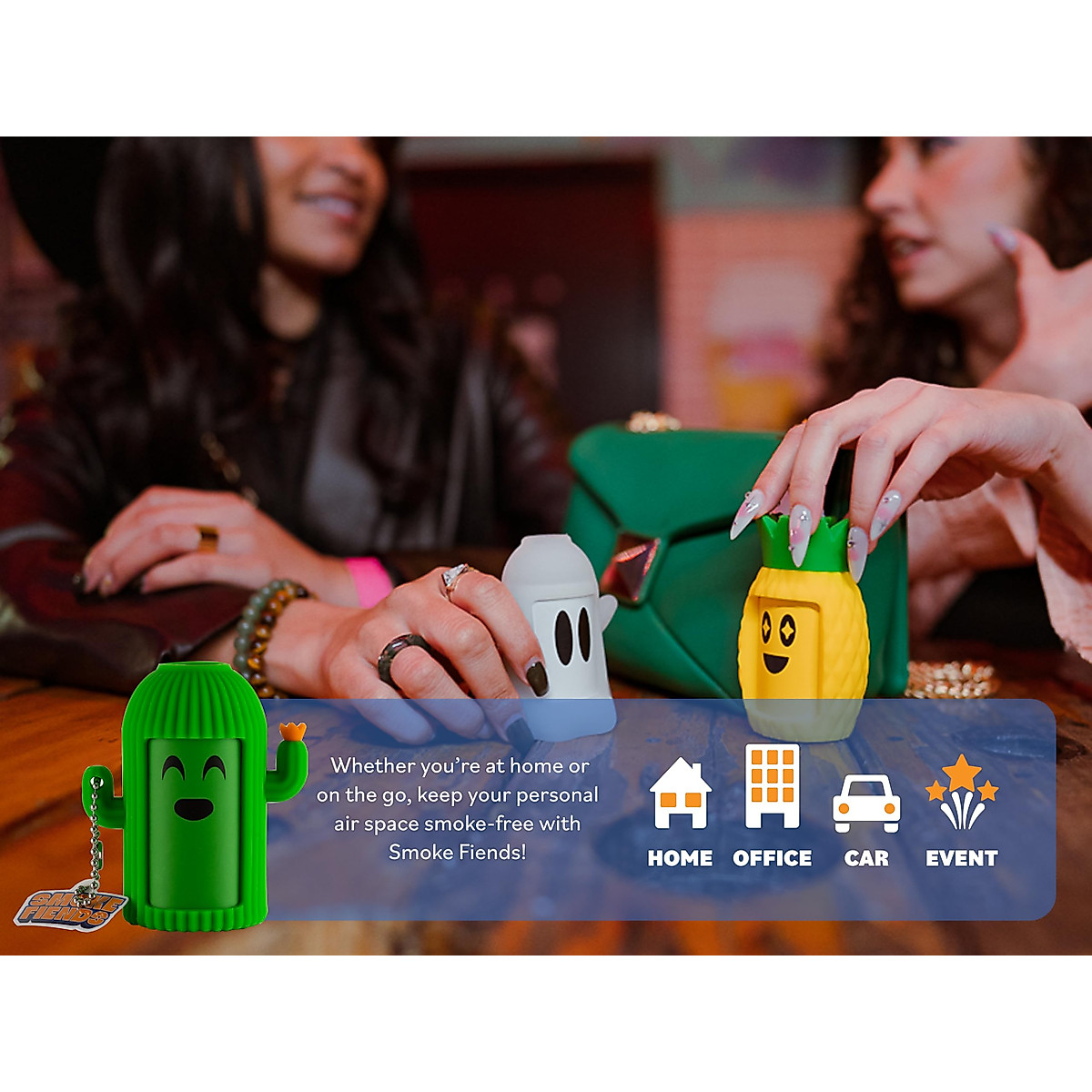 Smoke Fiends Portable & Eco-Friendly Personal Air Filter | Discreet HEPA & Carbon Filtration | Biodegradable & Up to 300+ Uses | Keychain Design for On-the-Go Freshness (Blaze)