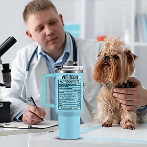 NIAXAUYT Vet Tech Gifts for Women Men, Vet Tech Tumbler Cup 40 OZ, Appreciation Gifts for Veterinarian, Veterinary Technician Gift for Birthday Graduation Christmas