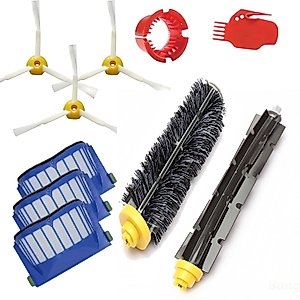 Amyehouse Replacement Parts Kit Bristle Flexible Beater Brush & Aero Vac Filter & Side Brush Compatible with iRobot Roomba 600 Series 595 610 614 618 620 630 640 650 660 680 685 690 692 694 695 Vacuum