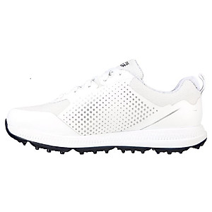 Skechers Women's Go Elite 5 Arch Fit Waterproof Golf Shoe Sneaker, White/Navy Sport, 6