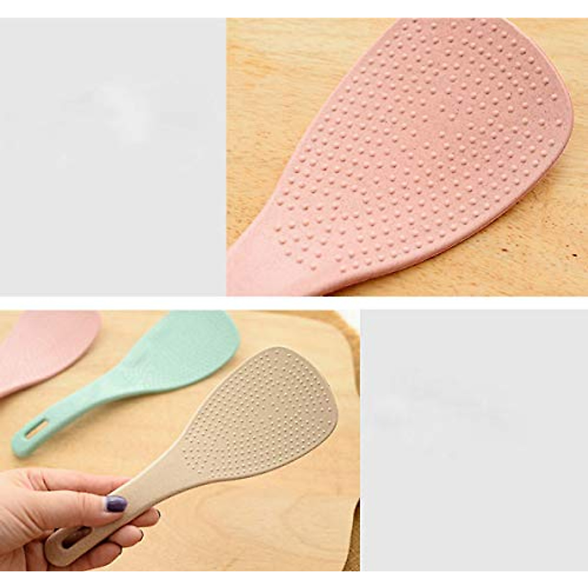 WOIWO 4 PCS Creative Kitchen Rice Scoop With Wheat Straw Rice Spoon Tableware Electric Rice Cooker Rice Shovel Electric Rice Cooker Rice Shovel