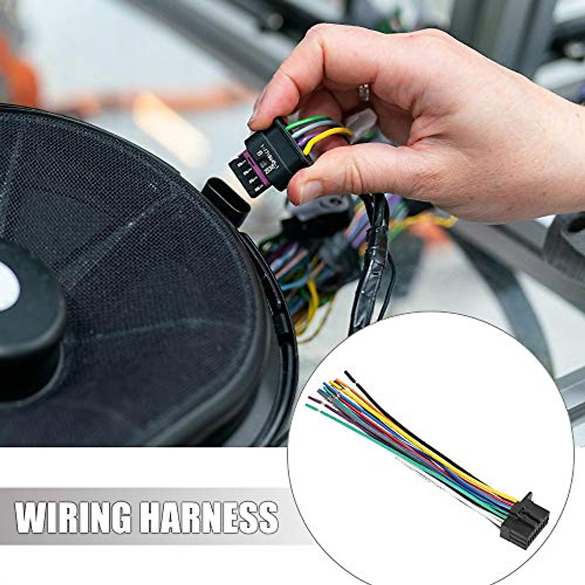 X AUTOHAUX Car Stereo CD Player Wiring Harness Wire Radio Adapter Install Plug 16 Pins for Kenwood