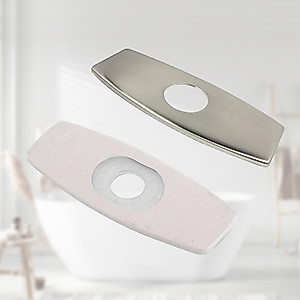 BWE 6.3 Inch Sink Hole Cover Bathroom Vessel Vanity Sink Faucet Rectangle Cover Deck Plate for 1 Or 3 Hole Escutcheon Brushed Nickel