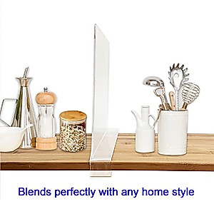 Daoteper 4 Pack Shelf Dividers for Closet Organization,Acrylic Clear Shelve Divider Multifunctional Clothes Organizer Purse Shelf Separators for Bedroom, Kitchen Cabinets, Office