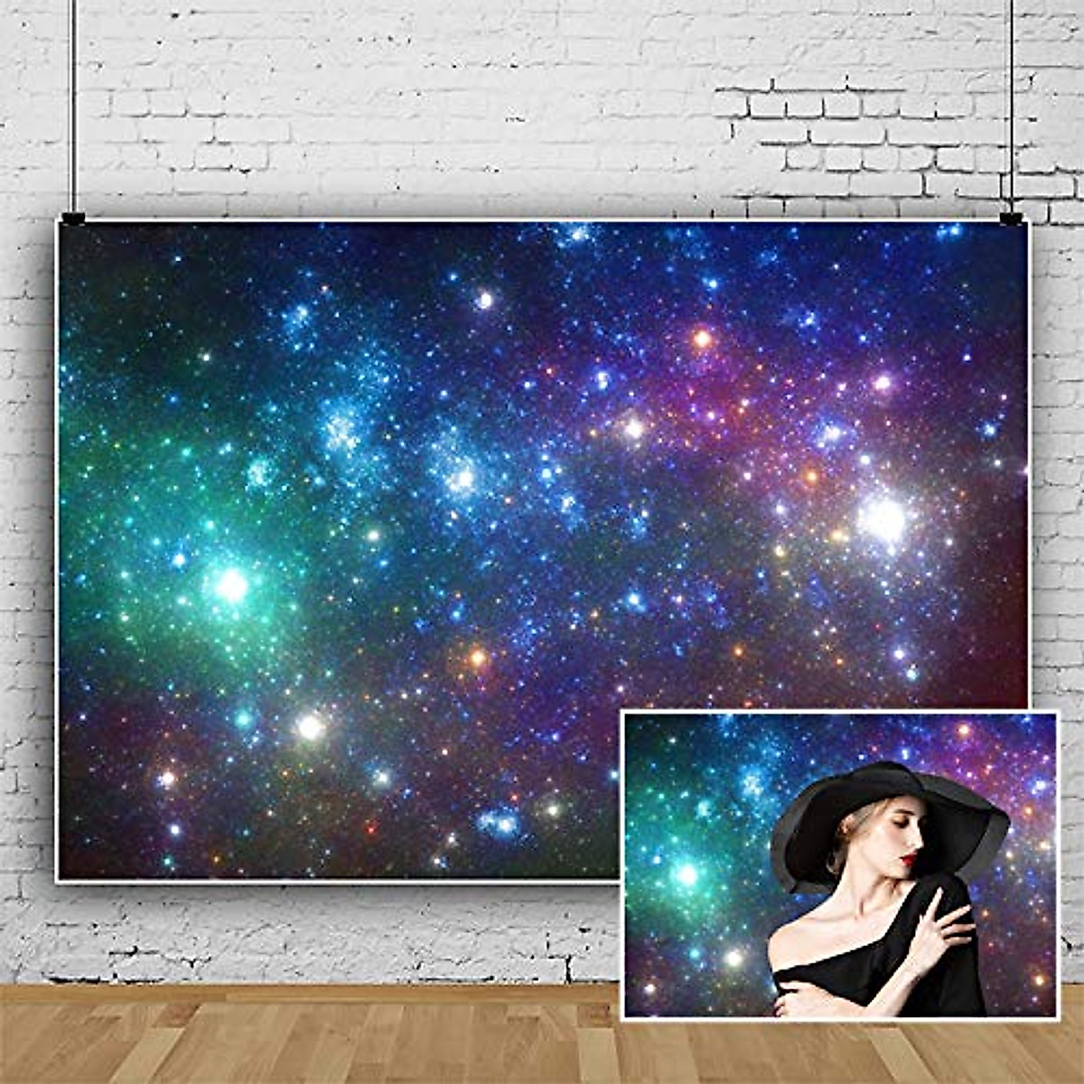 Deep Space Galaxy Nebula Photography Backdrop,Yeele 10x8ft Vinyl Universe Sparkling Planet Galactics Starry Sky Milky Way Stars Background,Kid Birthday Party Supplies and Decoration Photo Studio Props
