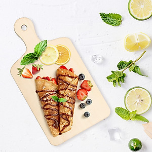 Vmiapxo 16 Pack Unfinished Wood Cutting Board Craft with Handle, Wooden Paddle Cheese Bread Board Set Chopping Board Serving Tray for Craft DIY Christmas Home Kitchen Cooking Decor (11.8" x 6.3")