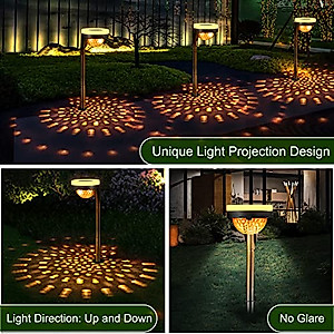 HiSolar Solar Pathway Lights 4 Pack, Bright LED Solar Lights Outdoor Path Sidewalk Warm White IP67 Waterproof Solar Garden Lights Auto On/Off Landscape Lighting for Yard Lawn Decorative