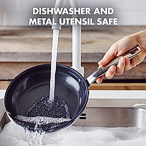 GreenPan Chatham Black Prime Midnight Hard Anodized Healthy Ceramic Nonstick, 8" Frying Pan Skillet, PFAS-Free, Dishwasher Safe, Oven Safe, Black