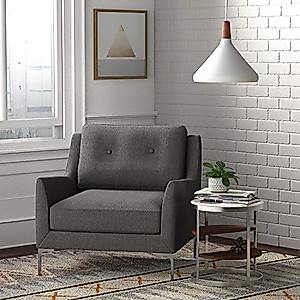 Amazon Brand – Rivet Modern Wood Scandinavian-Inspired Ceiling Pendant Fixture with Light Bulb - 15.25 x 15.25 x 9 Inches, White Metal with Walnut Finish