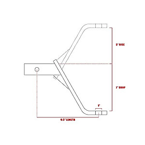 Armordillo USA 7161528 7" Drop Down Hitch for 2" Receiver-5,000 lbs