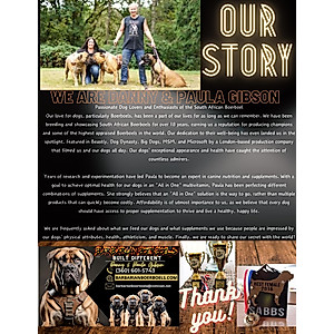 Barbarian Boerboels All in One Dog Multivitamin for Hip and Joint, Skin and Coat, 170 Count.